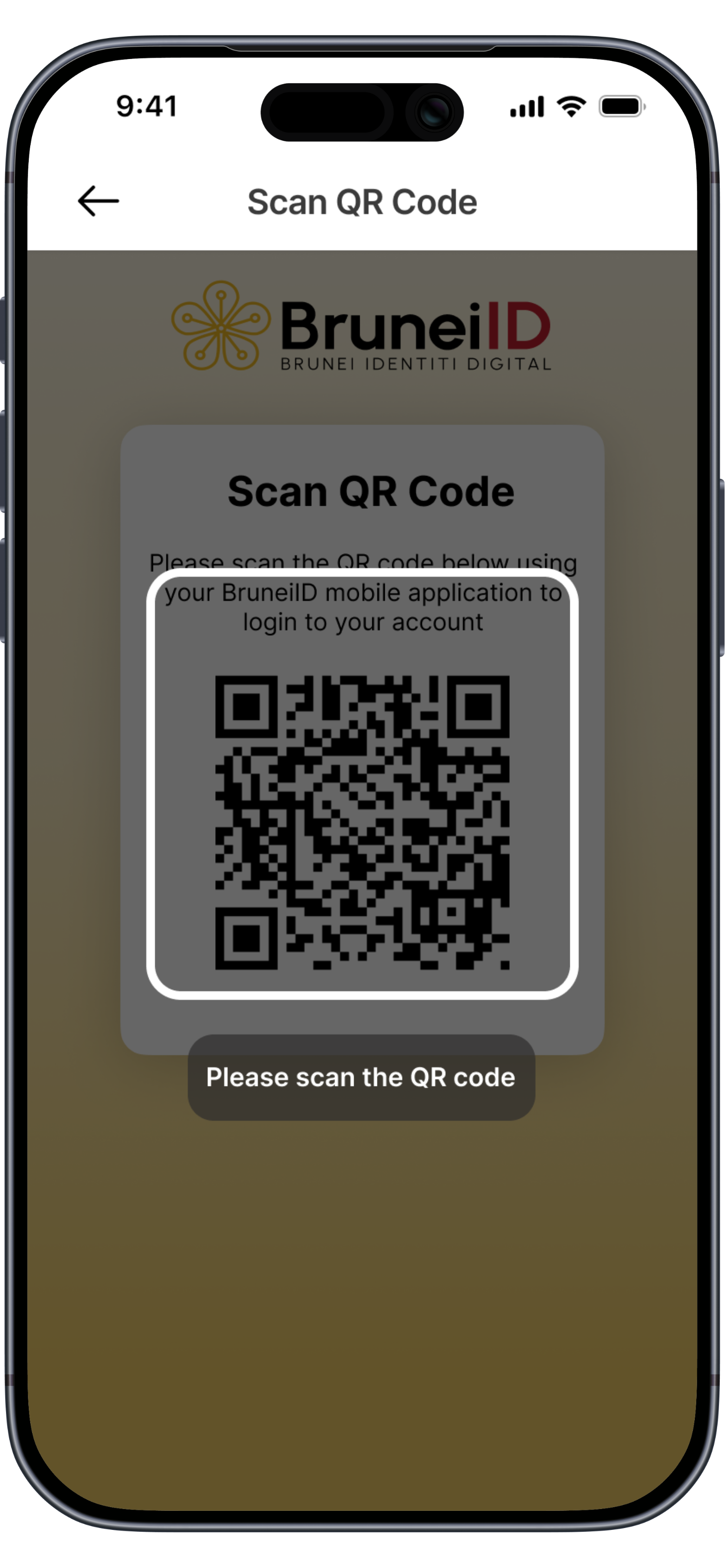 BruneiID QR Code Scanning