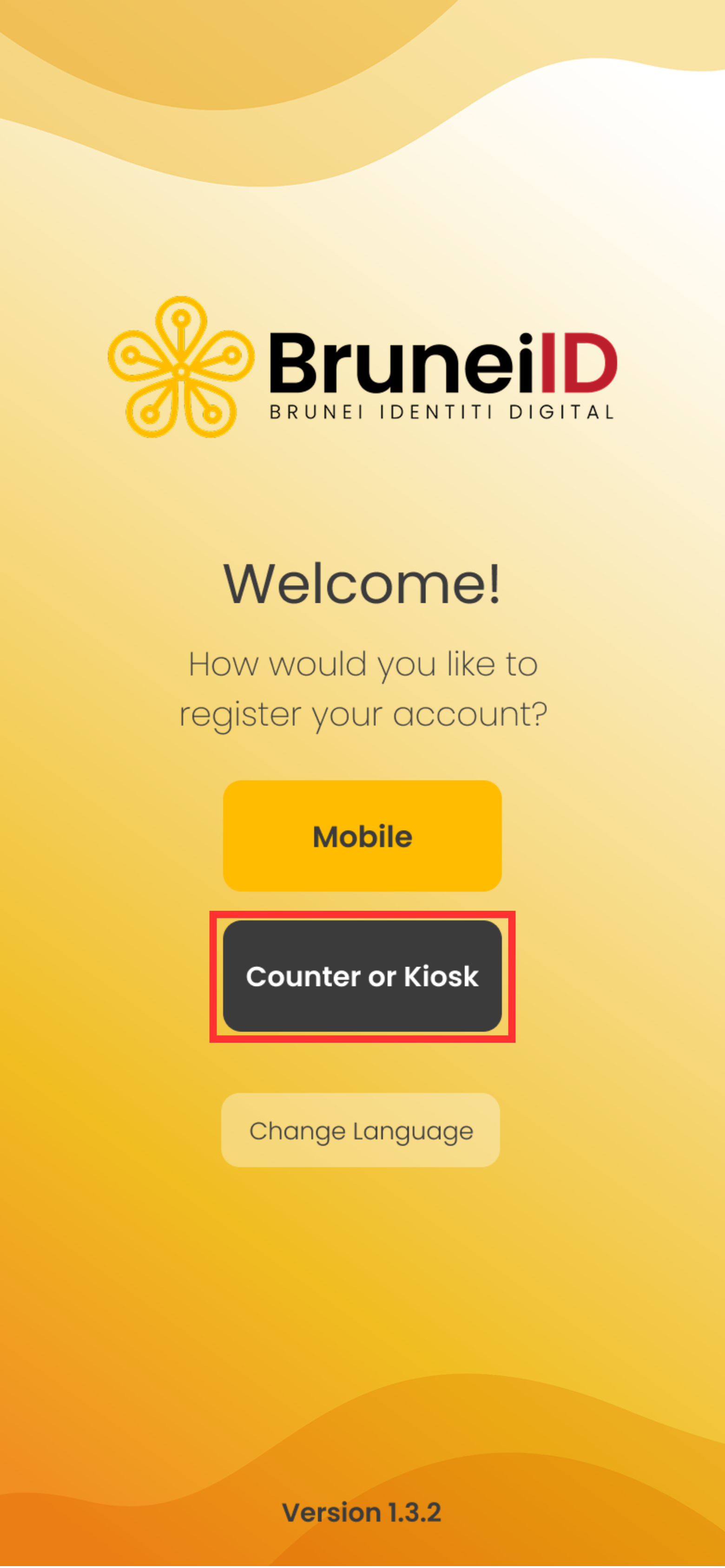 Choose Counter or Kiosk
