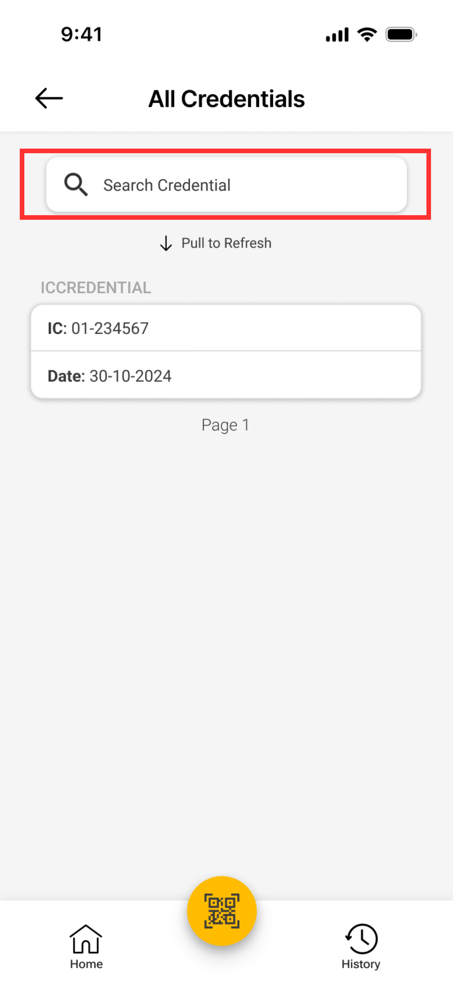 All credentials detail